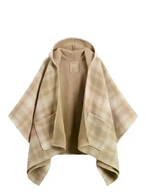 Woolrich Hooded Plaid Cape - Neutrals