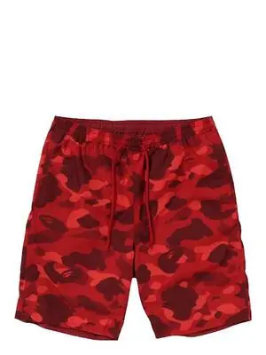A BATHING APE Camo Shark Reversible Shorts - Red