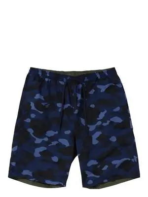 A BATHING APE Camo Shark Reversible Shorts - Navy Blue Olive