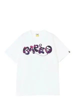 A BATHING APE Camo Balloon Tee Shirt - White Purple
