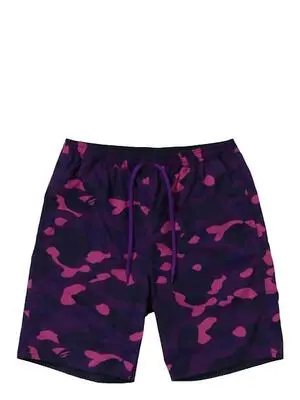 A BATHING APE Camo Shark Reversible Shorts - Purple Navy Blue