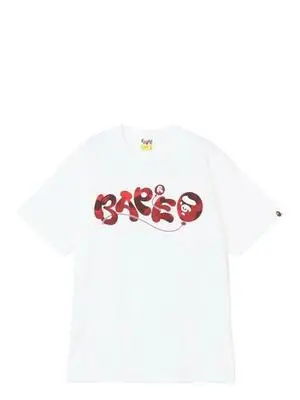 A BATHING APE Camo Balloon Tee Shirt - White Red
