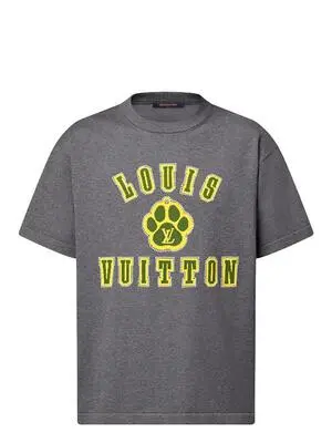 LOUIS VUITTON Embellished Shortsleeved Cotton Crewneck - Gargoyle