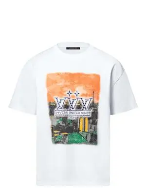 LOUIS VUITTON Embellished Graphic Cotton T-shirt - Milky White