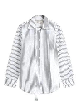 RÓHE Deconstructed Striped Shirt - White/blue Multi Stripe