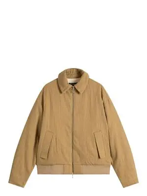 MERELY MADE Wool Stripe Bomber Jacket - Brown