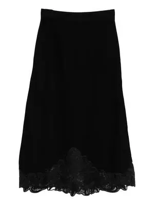 TWINSET Lace Midi Skirt - Black