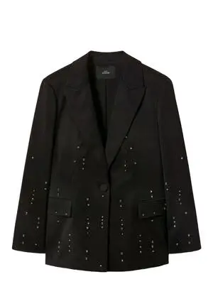 TWINSET Embellished Crystal Blazer - Black