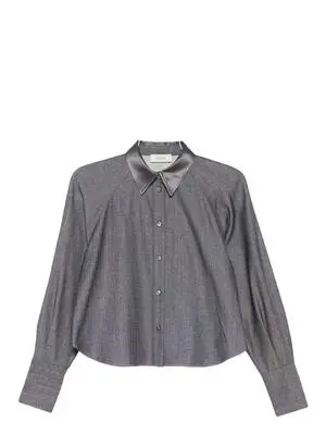 Agnona Satin-collar Shirt - Grey