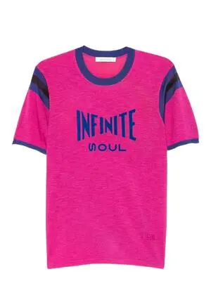 WALES BONNER Infinite Soul-flocked T-shirt - Pink