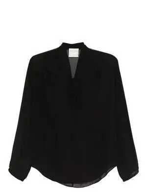 FORTE_FORTE Sheer Blouse - Black