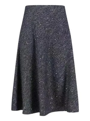Tagliatore Sequin-embellished Midi Skirt - Grey