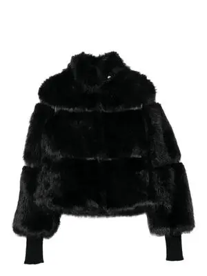 Patrizia Pepe Faux Fur Jacket - Black