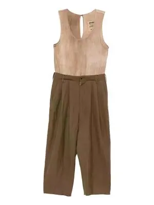 UMA WANG Pleated Cropped Trousers - Brown
