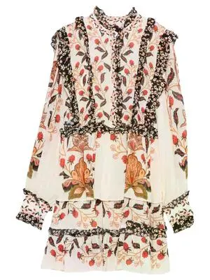 FARM RIO Floral-Print Ruffled Dress