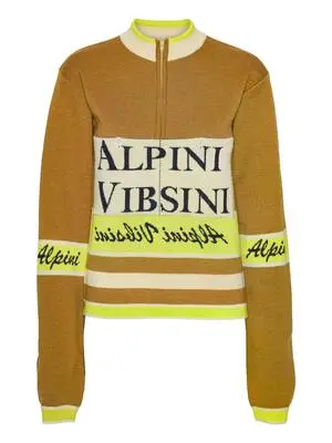 Henrik Vibskov Lettering Half-zip Sweater - Brown