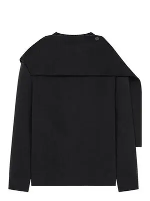 COURREGES Draped Wool Sweater - Black