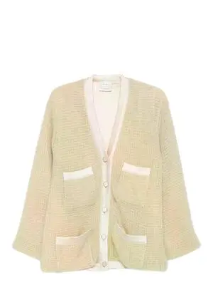 FORTE_FORTE Waffle-knit Cardigan - Green