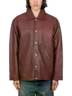 SUNFLOWER Button-Fastening Leather Jacket