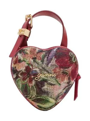 GANNI Tapestry Nano Heart Tote - Red