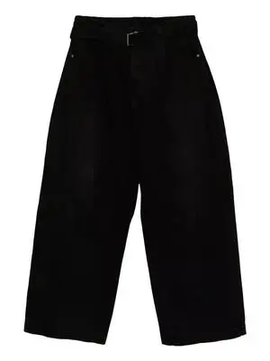 SONGZIO Belted Wide-leg Jeans - Black