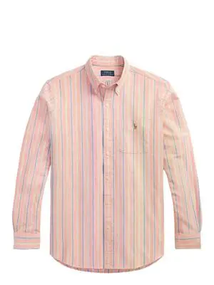 Polo Ralph Lauren Striped Embroidered-logo Shirt - Orange