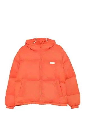 MSGM Logo-plaque Puffer Jacket - Orange