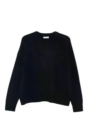 Soft Goat Boyfriend Knit Crew Neck - Blue