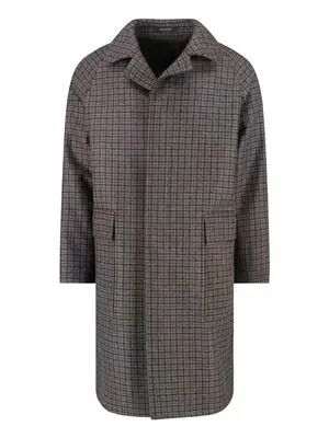 Tagliatore Check Buttoned Coat - Grey