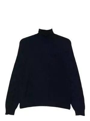 Emporio Armani Cable-knit Turtleneck Sweater - Black