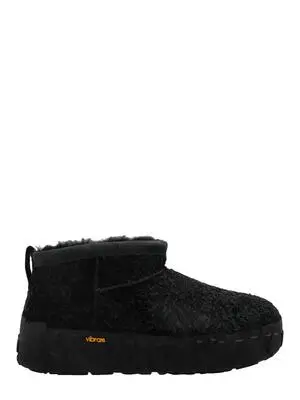 UGG Classic Ultra Mini Wrap Textured Sole Boots - Black