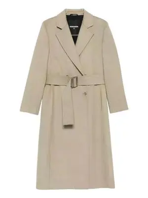 Patrizia Pepe Belted Double-breasted Coat - Neutrals