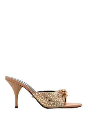 Versace 85mm Embellished Bow Sandals - Brown