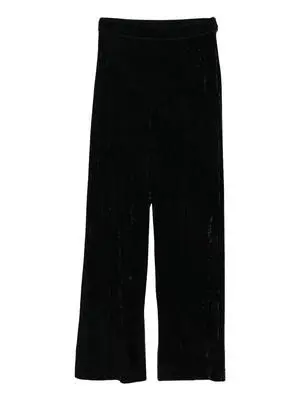 Patrizia Pepe Straight-leg Velvet Trousers - Black