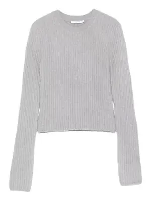 Patrizia Pepe Ribbed Crew-neck Sweater - Grey