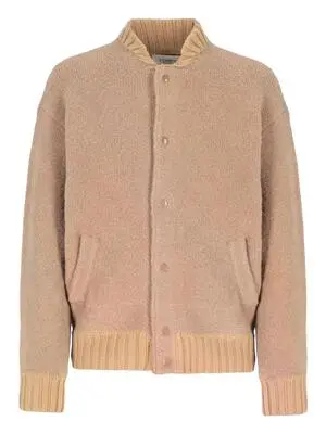 LANEUS Snap-fastening Bomber Jacket - Neutrals