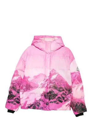 Patrizia Pepe Mountain Print Puffer Jacket - Pink