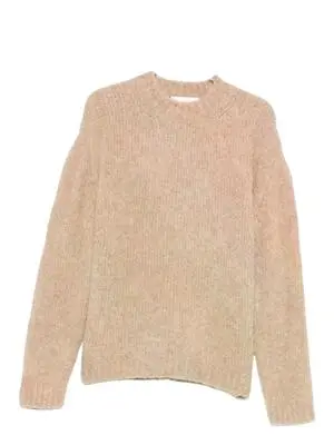 AMARANTO Crew-neck Long-sleeve Sweater - Neutrals