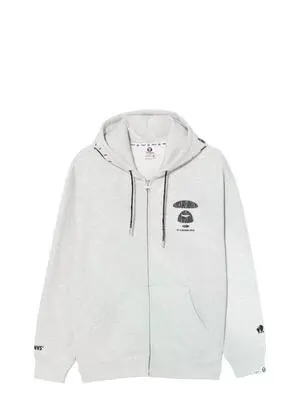 AAPE BY *A BATHING APE® Logo-printed Zip Hoodie - Grey