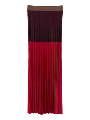 MRZ Pleated Ribbed Skirt - Brown