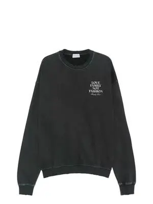 FAMILY FIRST Slogan-print Sweatshirt - Black