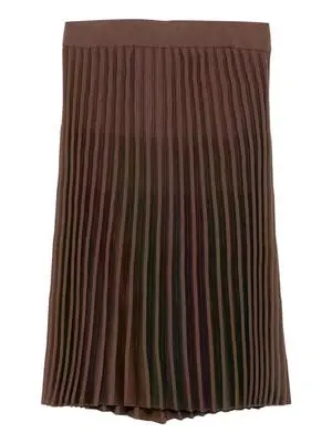 MRZ Pleated Knit Skirt - Brown