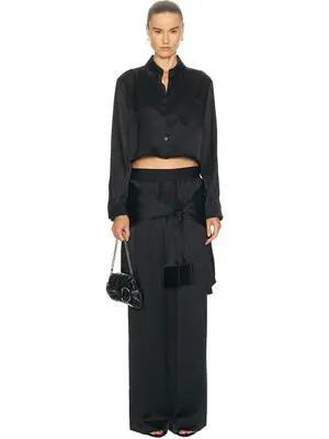 Alexander Wang Cropped Boyfriend Shirt - Black