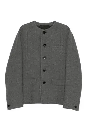 SONGZIO Round-neck Tweed Jacket - Grey