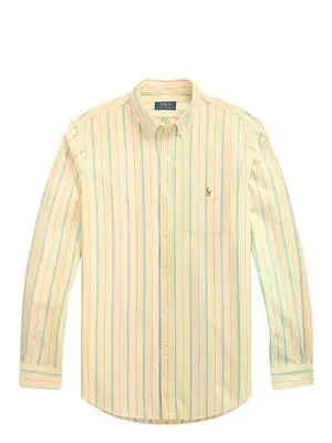 Polo Ralph Lauren Striped Embroidered-logo Shirt - Yellow