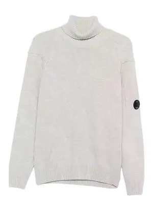 C.P. COMPANY Lens-Detail Roll-Neck Sweater Grey