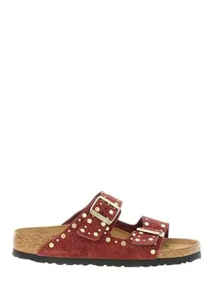 BIRKENSTOCK Studded Double Buckle Sandals - Red