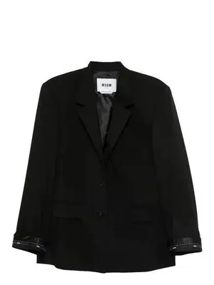 MSGM Buttoned Embellished-cuff Jacket - Black
