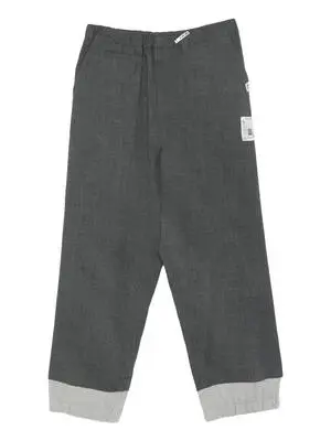 Mihara Yasuhiro Paneled Trousers With Cuffed Hem - Grey