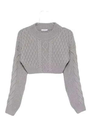 Patrizia Pepe Cable-knit Cropped Pullover - Grey